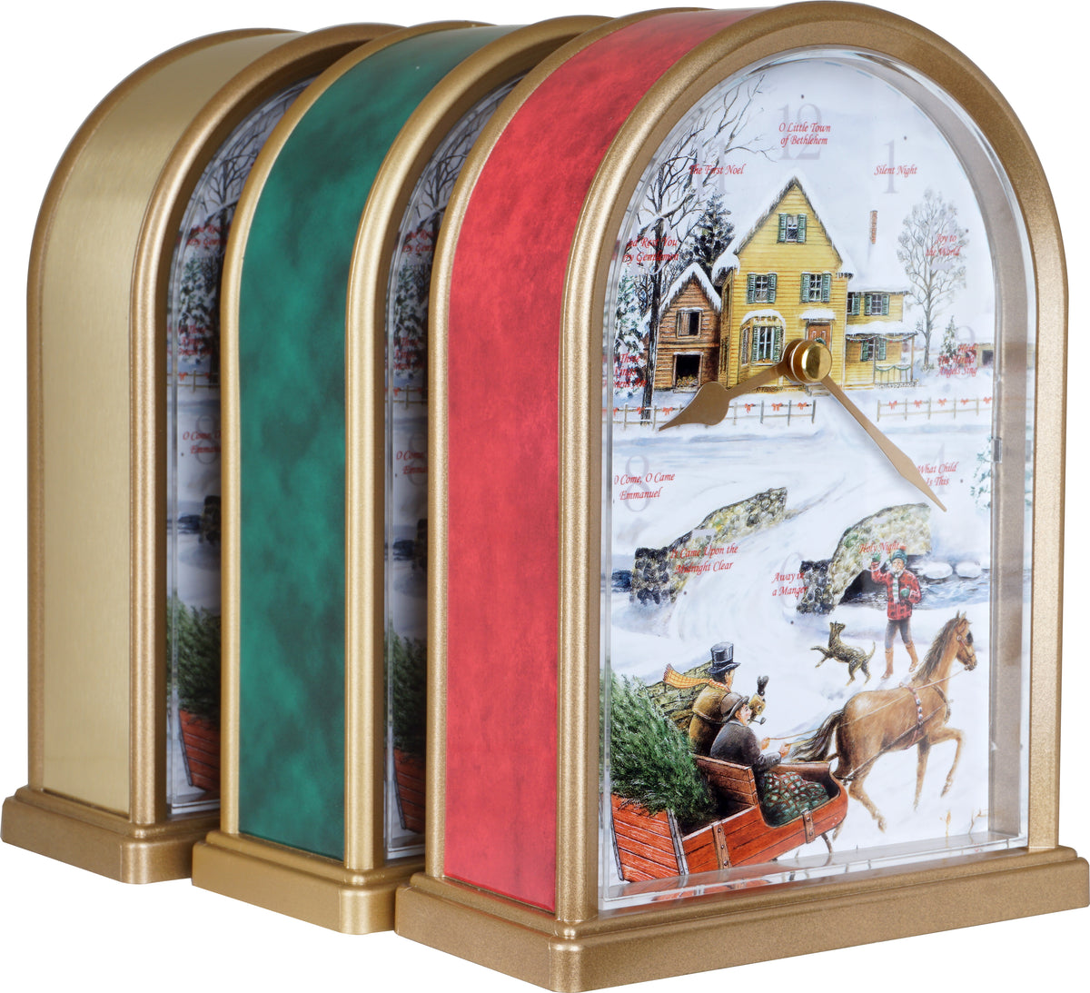 JUSTIME Sleigh Ride Carols Table Clock: Festive decor, 12 songs ...